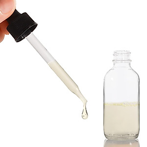 Stellacare 12p, 2oz Dropper Bottle, Glass Bottle, Small Glass Bottles with Lids Clear Glass Jars