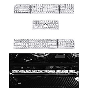 1797 for Mercedes Benz Accessories 2020-2022 CLA GLA GLB GLE GLS A-Class Bling AC Button Covers Air Conditioning Control Switch Caps Crystal Silver 9Pcs/Set