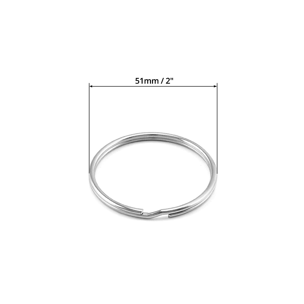 QWORK Key Ring, Set of 20, 2 Inch Large Open Key Ring - Sturdy Key Chain Ring for Keychain and Crafts