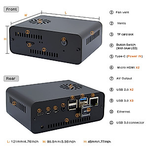Geekworm NASPi V2.0 2.5 inch SATA HDD/SSD NAS Storage Kit with Safe Shutdown & Auto Power On Function for Raspberry Pi 4 Model B(Not Include Raspberry Pi 4)
