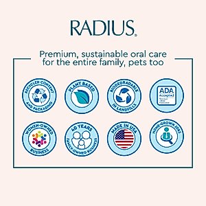 RADIUS Toothbrush Source Floss Brush BPA Free & ADA Accepted Improve Gum Health & Reduce Gum Issues - Super Soft - Assorted Colors - Pack of 6