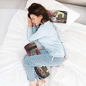 xigua Cute Cat Driver Neck Roll Pillow for Neck Relief with Removable Washable Cover - Memory Foam Round Cylinder Bolster, Ergonomically Designed for Head, Neck, Back, and Legs