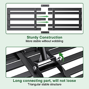 30x10 inch Lawn Leveling Rake, Yumatum 72" Effort Saving Lawn Leveler Tool, Stainless Steel Handle Lawn Leveler for Golf Course Yard Pasture Garden, Professional Lawn Care Landscape Rake