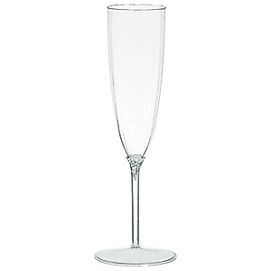 amscan Glass-Like Plastic Fluted Champagne - 5 fl oz. | Clear | Pack of 20