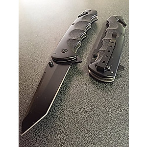 Snake Eye Tactical Black Tanto Blade Spring Assisted Tactical Folding Pocket Knife