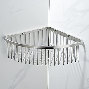 Segistan Bathroom Corner Shower Caddy Organizer, SUS304 Stainless Steel Heavy Duty Rust-Proof Bathroom Shelf Organizer Shampoo Holder, Wall Mounted Storage Rack for Bathroom Kitchen, Brushed Nickel