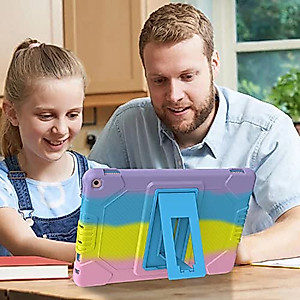 SZYCD Fire HD 10 / Fire HD 10 Plus Tablet Case (11th Generation 2021 Release), Heavy Duty Shockproof Rugged Drop Proof Tablet Case w/Kickstand, PC+TPU Dual-Layer Defense (Purple)