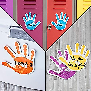 72 Pieces Hands and Feet Cutouts Colorful Handprint Cutouts Footprint Accents Bulletin Board Cutouts Wall Decoration for School Playroom Baby Nursery Kids Bedroom or Art Studio