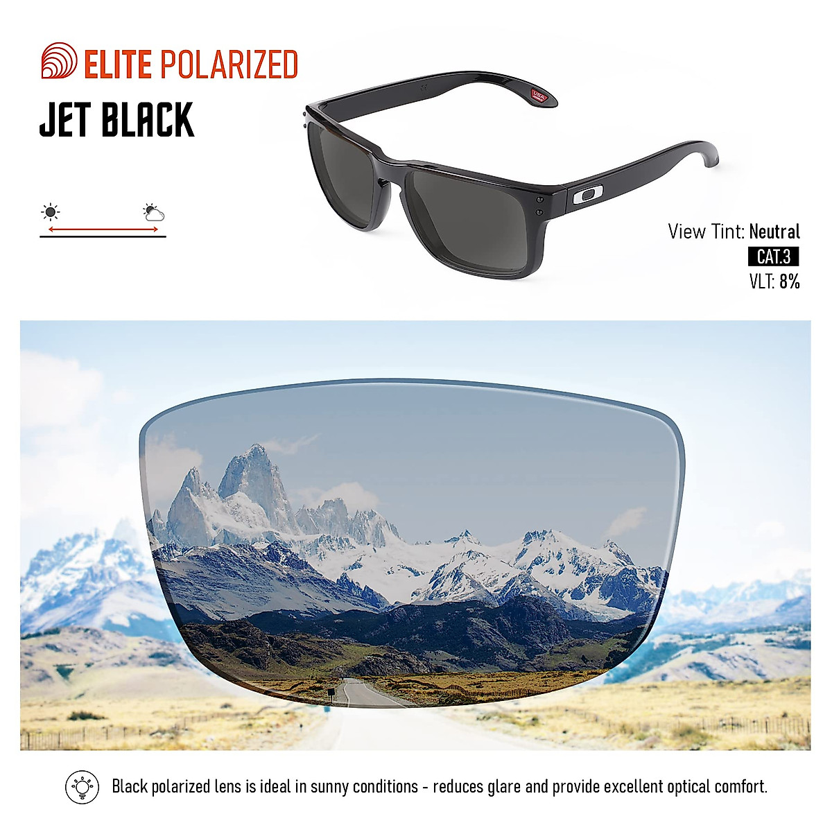 Vaep Polarized Replacement Lenses for Native Wells Sunglasses - Jet Black