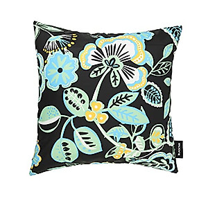 BLACKTHX Pack of 2 Outdoor Pillow Covers, Outdoor Pillow Covers 18x18 Waterproof, Decorative Cushion Cases for Patio Furniture Garden (Black Green, 18 x 18 Inches)