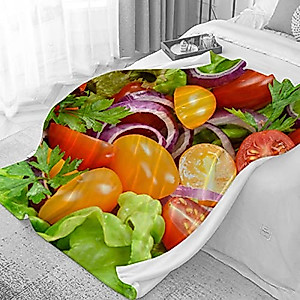 Lynnezilla Salad Throw Blanket Ultra Soft Plush Fluffy Flannel Blanket,Warm Cozy Bed Quilt Home Decor for Couch Sofa Bed All Season,80"x60" for Adults