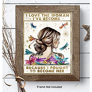 Positive Quotes Wall Art & Decor - Inspirational Quotes - Boho Wall Decor - Hippie Room Decor - Motivational Poster - Encouragement Gifts for Women - Rustic Girls Bedroom Living Room Home Office