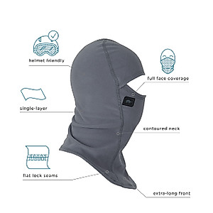 Turtle Fur Recycled Micro Fur Fleece MaxClava Single-Layer Performance Balaclava, Graphite