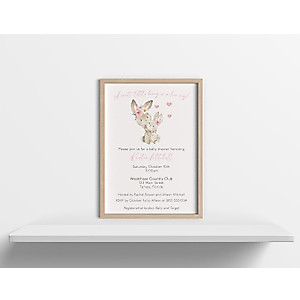 Bunny Baby Shower Invitations Watercolor Water Color Bunnies Mommy and Me Sprinkle Personalized Gender Neutral Ivory Printed Customized Personalized Invites (12 Count)