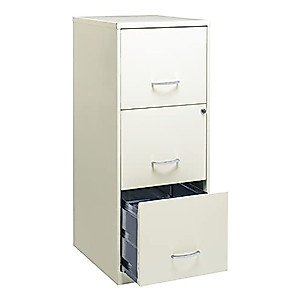 Office Dimensions 3 Drawer Lock SOHO Vertical File Cabinet, 18-Inch, White