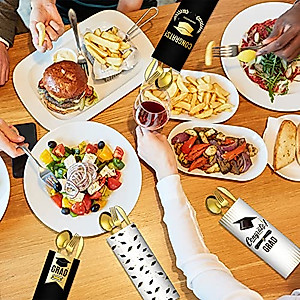 100 Pack 2023 Graduation Silverware Bags Graduation Kraft Paper Utensil Cutlery Holders, Class of 2023 Graduation Party Supplies for College Senior High School Congrats Grad Centerpiece Table Decor