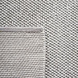 SAFAVIEH Natura Collection Runner Rug - 2'3" x 7', Silver, Handmade New Zealand Wool, Ideal for High Traffic Areas in Living Room, Bedroom (NAT425G)