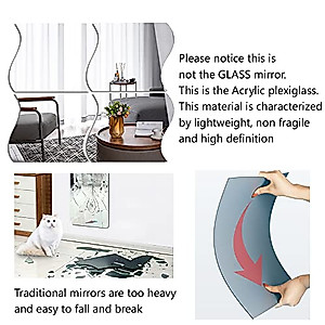 Full body Wall Mirrors, 4pcs 12x12 Removable Acrylic Plexiglass Wall-Mounted Frameless Mirror Wardrobe Full BodyLarge Long Mirror Home Workout Gym Mirror for Walls Dorm Floor Tile Self Adhesive