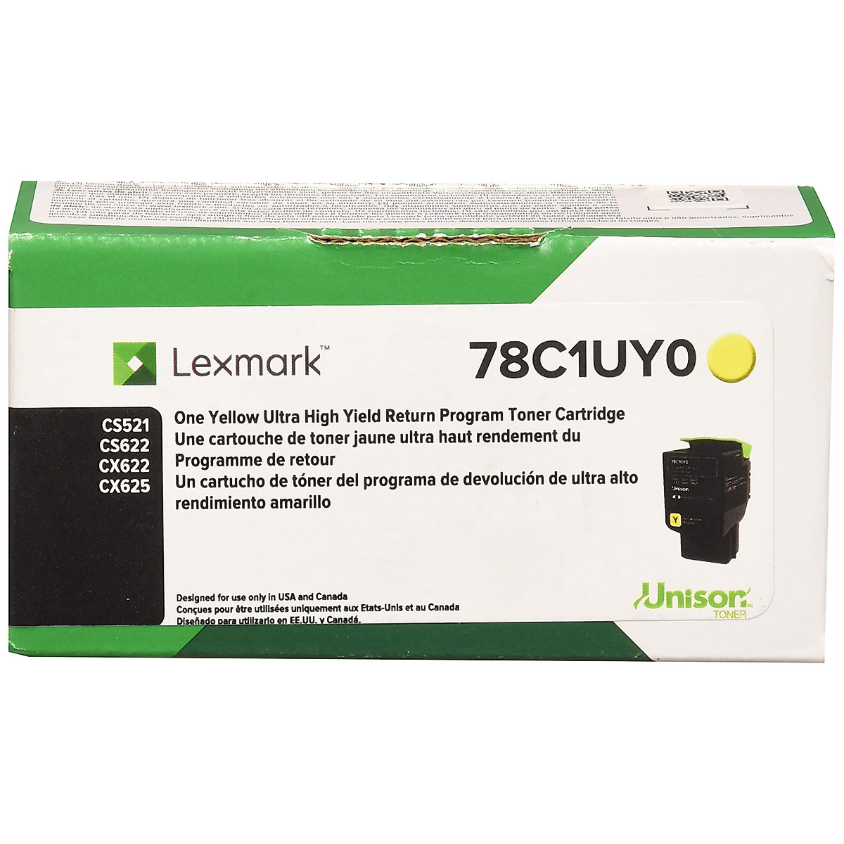 Lexmark 78c1uy0 Return Program Toner, 7,000 Page-Yield, Yellow