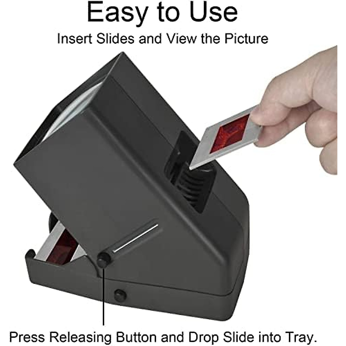 35mm Slide Viewer LED Transparency Viewer, 3X Magnification, Handheld Viewer for 35mm Slides & Film Negatives