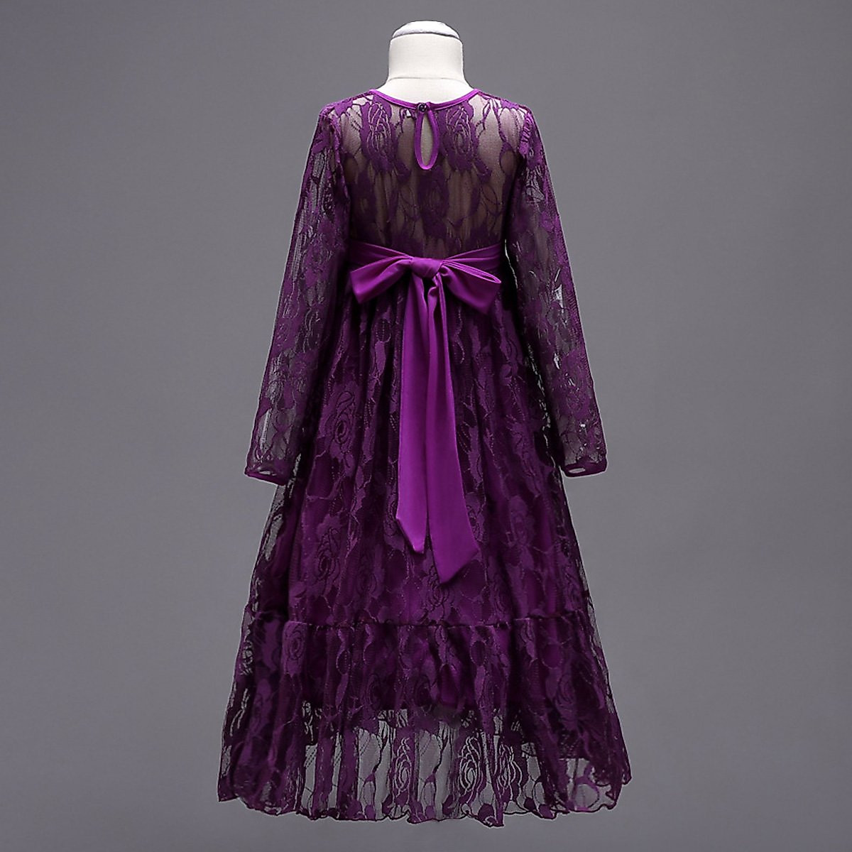 Flower Girls Lace White First Communion Dress Wedding Bridesmaid Party Christening Princess Aline Boho Rustic Dance Gown 12-13