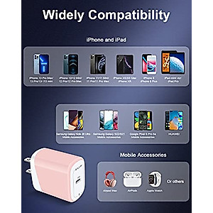 USB C Charger Fast Charging C Port Block for iPhone 14 Pro Max 14 Plus 13 12 11 Mini Se 10 X Xr Xs 8 Plus, Apple Watch 8 7 Usbc Charger Type C Power Adapter Lightning Phone Wall Plug Brick Cube Box