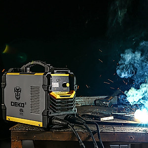 DEKOPRO 110/220V MMA Welder,160A ARC Welder Machine IGBT Digital Display LCD Hot Start Welder with Electrode Holder,Work Clamp, Input Power Adapter Cable and Brush