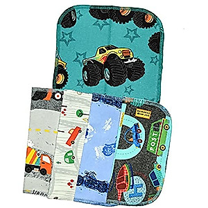 1 Ply Printed Flannel Little Wipes 8x8 Inches Set of 5 Zoom Zoom