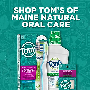 Tom's of Maine Naturally Waxed Antiplaque Flat Dental Floss, Spearmint, 32 Yards