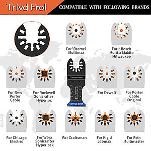 Trivd Frol 20PCS Japanese Tooth Oscillating Saw Blades, Curved Edge Oscillating Multitool Blades Clean Cut for Wood, Plastic, Oscillating Tool Blades Fit Dewalt Milwaukee Ryobi Rockwell Bosch