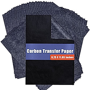 Carbon Paper for Tracing Graphite Transfer-Paper - PSLER 60 Pcs Black Graphite Paper for Tracing Drawing Patterns on Wood Projects Canvas Fabric Artist Lettering Sketch Drawing A4 Size 8.5 X 11 Inch¡­