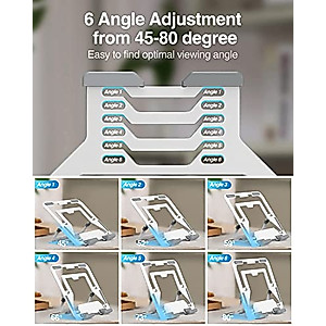 elitehood Aluminum Tablet Stand Holder, Adjustable Portable Desktop Holder Dock, 7.9" Wide - Foldable and Slim iPad Stand Compatible with iPad Pro 12.9, 11, Air 4, Mini 6, iPhone, Kindle, Cell Phone