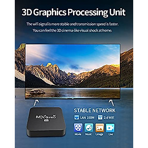 MXQ Pro 5G Android 10.1 TV Box, 4K MXQ Pro 5G WiFi Quad Core 3D Media Player 2+16GB Home Media Player