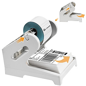 Guermok Thermal Shipping Label Holder for Rolls & Fan-Fold, Fragile Stickers for Shipping, Label Stand Desktop Printer Holder-Home Office Accessory- Sticker Dispenser for Holographic Vinyl