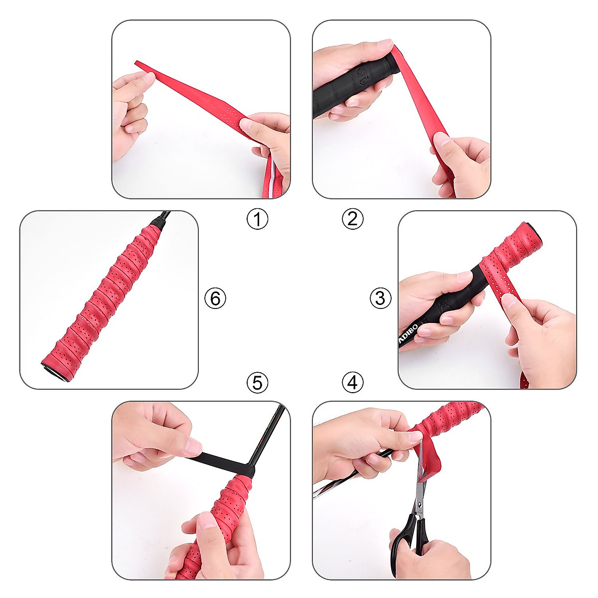 Pangda Tennis Badminton Racket Overgrips for Anti-Slip and Absorbent Grip (9 Pack, Multicolored)