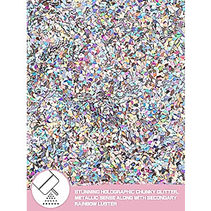 EBANKU Chunky Glitter, Water Droplets Confetti Sequin Glitters Resin Sparkle Chunky Sequins for Make Up, Body, Face, Slime, Resin Craft, Tumblers, Party Decor （3.5 Oz 100g）