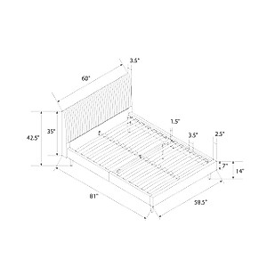 Mr. Kate Daphne Upholstered Bed with Headboard and Modern Platform Frame, Full, Light Gray Velvet