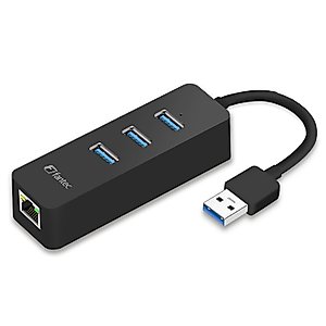 FANTEC UMP 3UE1000 USB 3.0 Hub, 3x USB 3.0 Ports, 1 x 1 GBit/s; Ethernet LAN RJ45 50 cm cable, black