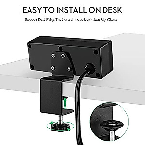 Desk Clamp Power Strip with USB Ports Desktop Mounted Power Outlets Table Edge Power Charging Station 6.56 FT Extension Power Cord for Home Office Conference UL/ETL Certificated