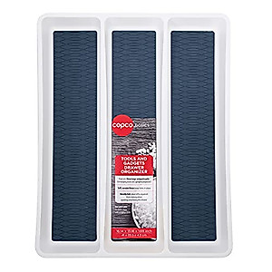 Copco Basics 3 Compartment Drawer Organizer, Steel Blue