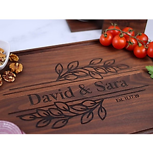 MODERN MADE DESIGNS Handmade Cutting Board, Personalized Bamboo, Walnut, Cherry or Maple Wood Engraved Boards USA Made, Customizable for Weddings, Anniversary, Housewarming, Kitchen Decor, Gift Idea