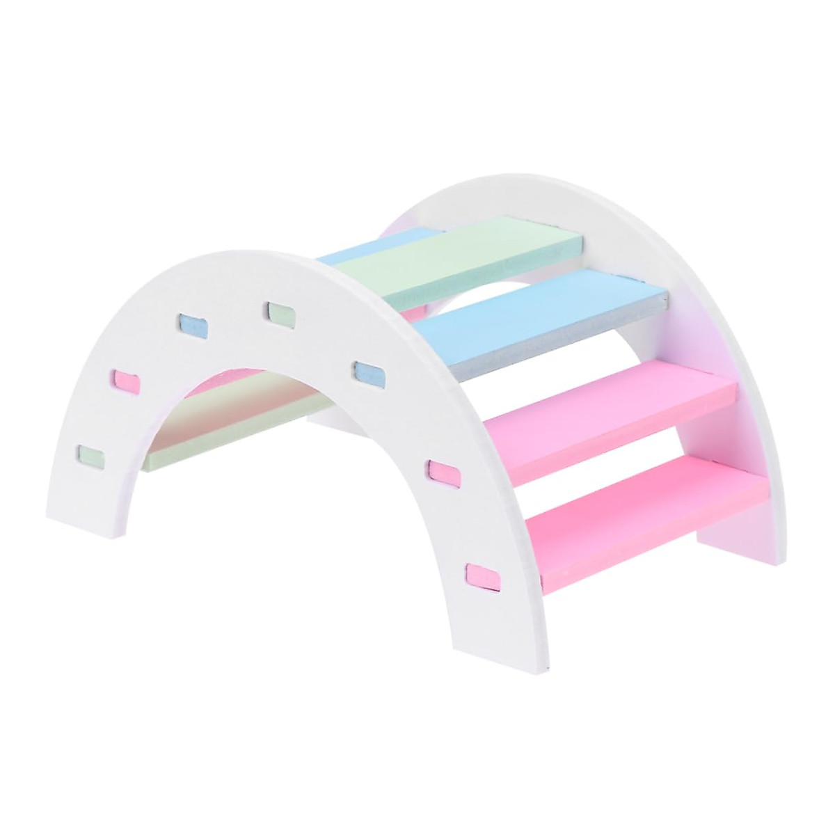 Ipetboom Chinchilla Toys Hamster Wooden Ladder Bridge Rat Chew Toy Guinea Pigs Climbing Toy Small Animals Cage Accessories for Chinchillas Gerbil Mice Ferret Rainbow Color Hamster Toys