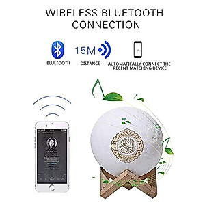 3D Moon Quran Speaker Light, Portable Quran Speaker APP Control Remote Small Moon Light Night Light with Bluetooth Eid Mubarak hajj Gifts…