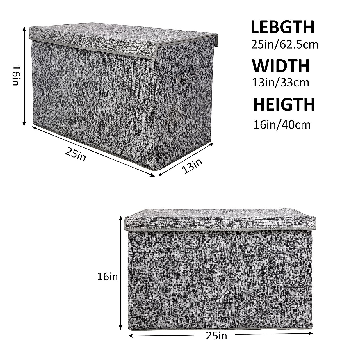 popoly Toy Box Chest 26"x17" x17", Large Toy Box Chest 25"x13" x16"