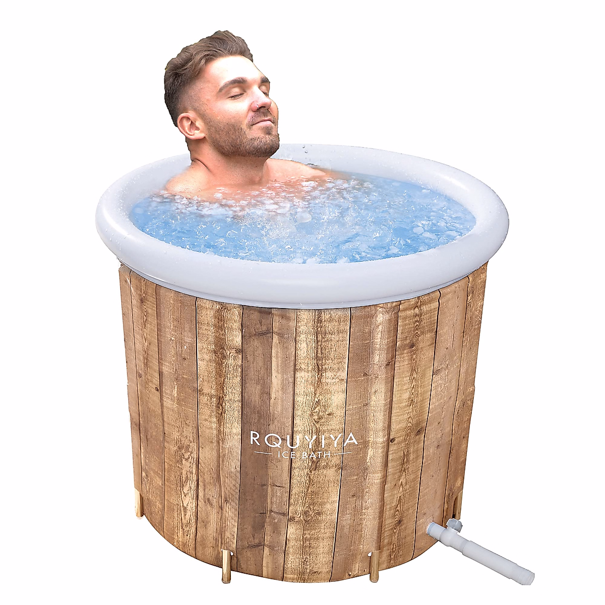 RQUYIYA Portable Ice Bath Ice Bathtub Pod Cold Plunge Tub Athletes Recovery Cold Water Tub Outdoor with Hand Pump Protective Cover for Adult Fitness Pro Upgrade