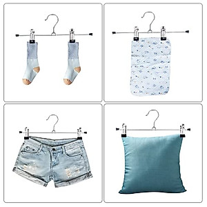 Pants Hangers with Clips 40 Pack Skirt Hanger Space Saving Metal Clip Hanger for Jeans Skirt Slack Hangers (40 PCS)