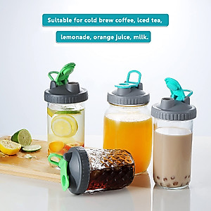 4 Pack Wide Mouth Flip Cap Mason Jar Lids for Ball Mason Jars, with Airtight Seal & Leak-proof, Easy Pouring Spout (Jars not Included)