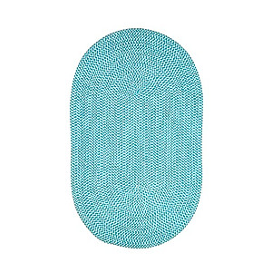 Colonial Mills Jamestown Houndstooth Tweed Braided Rug, 4x6, Lime