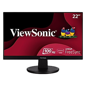 ViewSonic VA2247-MH 22 Inch Full HD 1080p Monitor with 100Hz, FreeSync, Ultra-Thin Bezel, HDMI, VGA (Renewed)