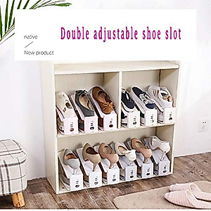 LKH White Shoe Organizer, Shoe Racks for Closets, Shoe Slots Space Saver, Shoe Stackers, Shoe Slots Space Saver - 12 Pack (Color : White)